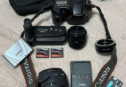 Зеркалка Canon EOS 30D+2 объектива+вспышка+5 АКБ