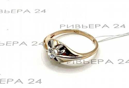Золотое кольцо с фианитом 585 пробы 2.05 грамм