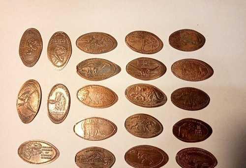 20 Elongated coins с доисторическими животными №2