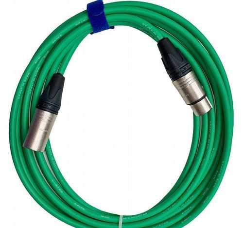 Кабель микрофонный GS-PRO XLR3F-XLR3M Green 8 m