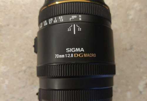 Объектив Sigma 70mm f 2.8 DG macro для Canon