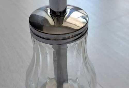 Сахарница стеклянная с металлическим дозатором