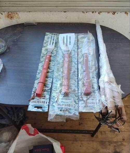 Шампура, лопатка,вилка, нож