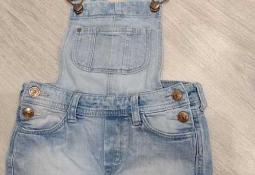 Комбинезон джинсовый шорты 104-110 для девочки
