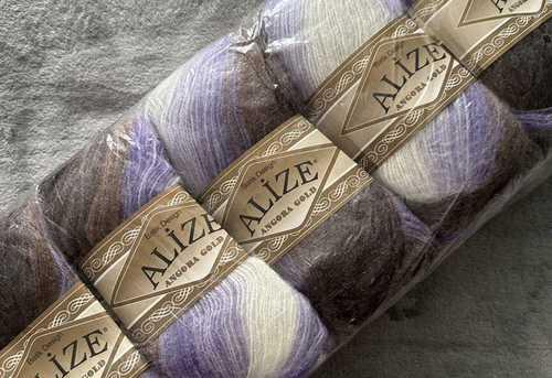 Пряжа для вязания 6 мотков Alize Angora Gold Batik