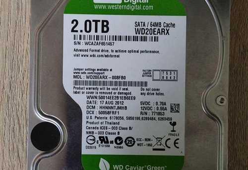 Жесткий диск western digital 2tb, WD20earx