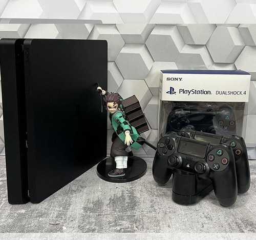 Sony playstation 4 slim 1tb с играми   2 геймпада