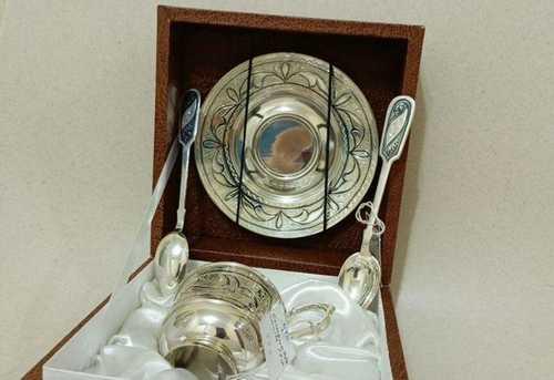 Чайный сервиз Серебро с гравировкой Кубачи