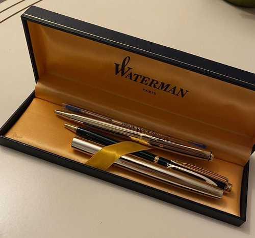 Ручка waterman перьевая шариковая набор из 3 шт