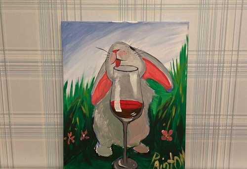 Картина "Белый кролик"
