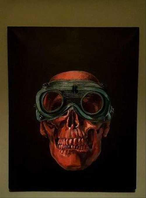 Постер " красный череп"
