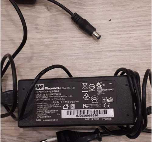 Адаптер wearnes global ac adapter wds0360g2