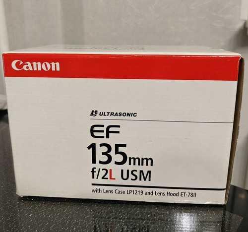 Коробка canon ef 135mm f 2l usm
