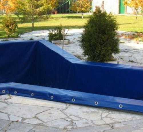 Гидроизоляция бассейна из голубой ткани пвх