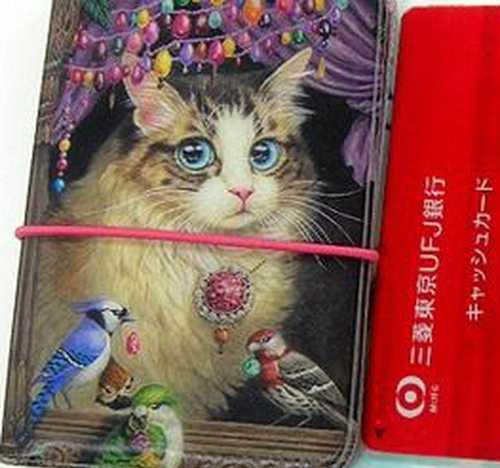 Визитница кредитница card-holder кошка И птицы