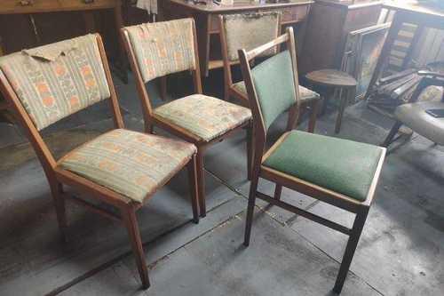Винтажные дубовые стулья гдр mid century