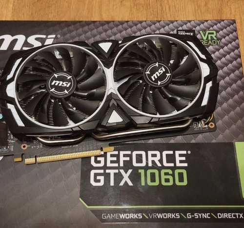 Видеокарта MSI GeForce GTX 1060 Armor 3G OCV1