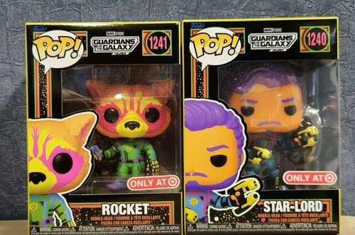 Funko POP Star Lord, Rocket Racoon Black Light