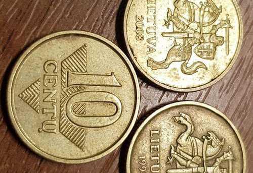 Монеты центы Литвы