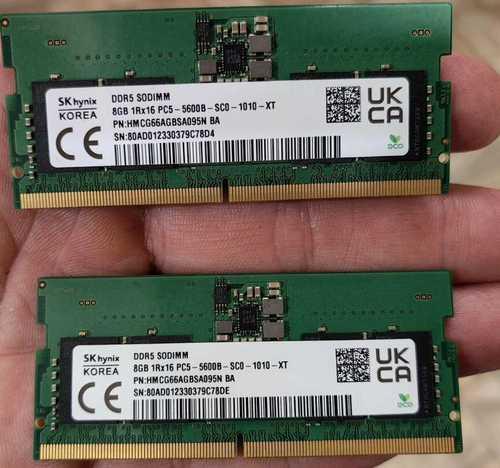 Оперативная память sodimm ddr 5 16gb (8x2) 5600mhz