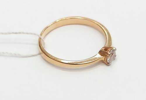 Золотое кольцо с фианитом 585