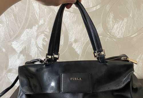 Сумка женская натуральная кожа черная Furla