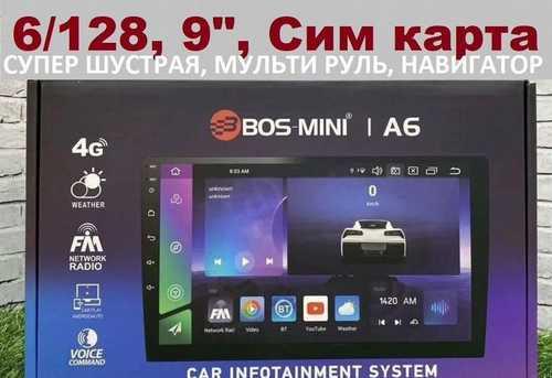 Автомагнитола андроидная 8 ядер, сим карта А 6 Bos