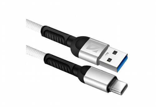 USB кабель Defender F167 TypeC белый 1.0 m