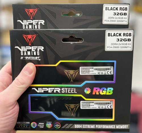 DDR4 (2x16gb) Patriot Viper RGB 3200Mhz (новая)