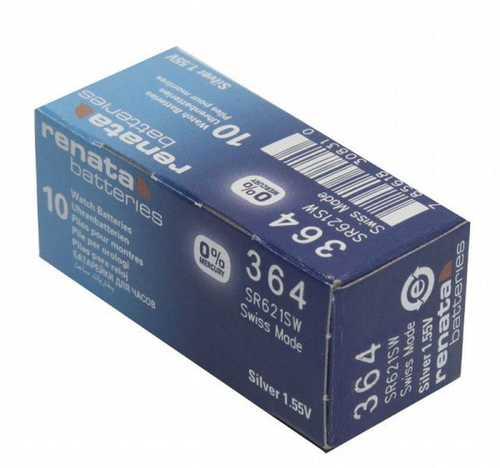 Батарейка Renata 364 (SR621SW) Silver Oxide 1.55V (1/10/100)