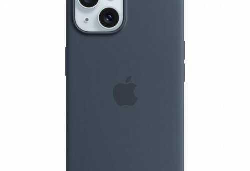 Чехол силиконовый для iPhone 15 (Storm Blue)