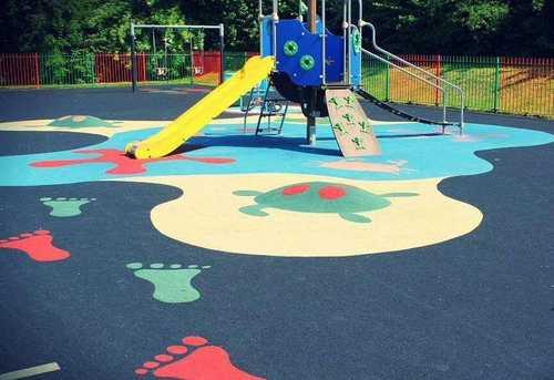 Резиновое покрытие детские площадки