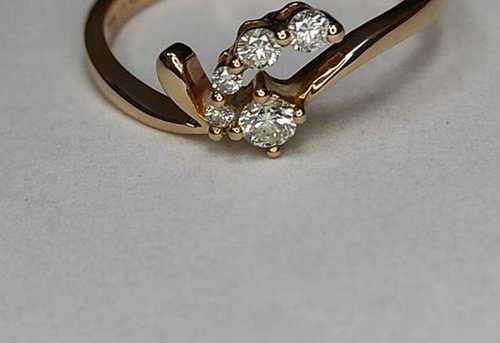 Золотое кольцо с бриллиантами 17,5 размер