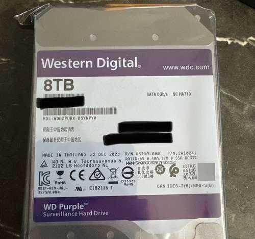 Жесткий диск 8тб Western Digital Purple 8TB