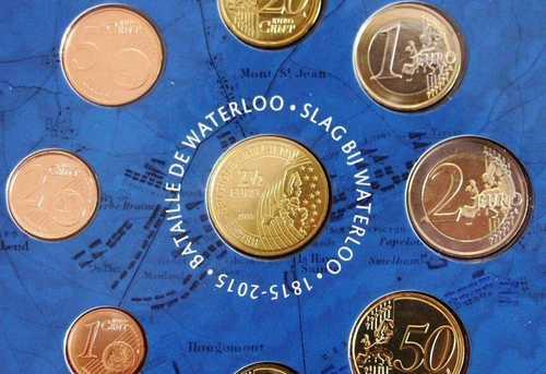 Набор евро монет 2015г. Бельгия "Ватерлоо 1815г"