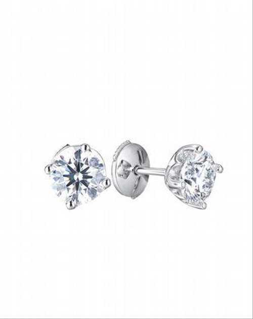 Пусеты De Beers Signature Diamond Stud 0.82 I/VS2