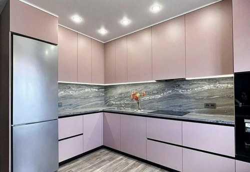 Кухонный гарнитур розовый под заказ