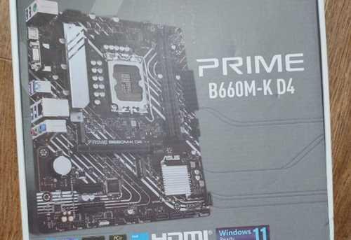 Новая на гарантии asus prime B660M-K DDR4