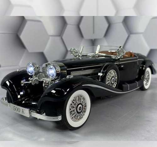 Модель машины Mercedes-Benz 500К черная 1:18