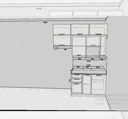 Кухонный гарнитур из модулей на любой размер со столешницей