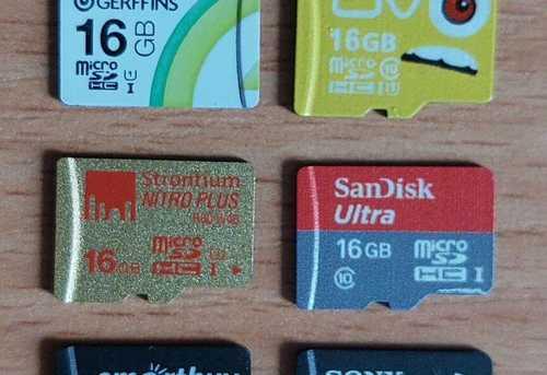 Карта памяти MicroSD 16Gb б/у