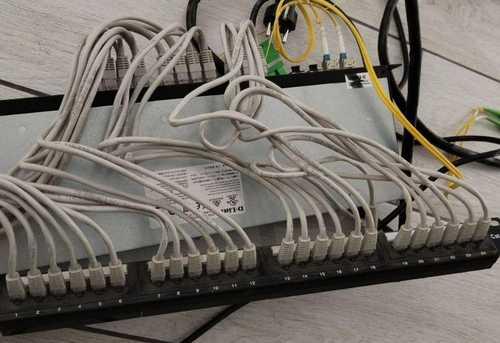 Cat.5e планка RJ45 с кабелями 24 порта