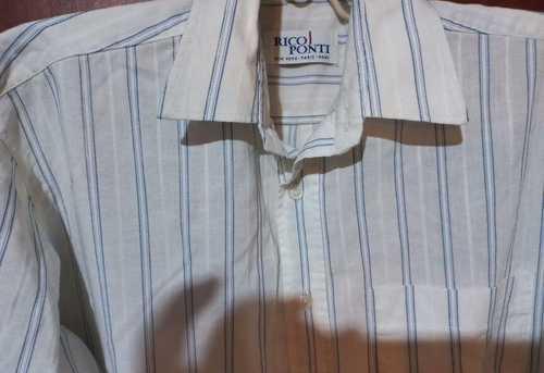 Рубашка белая в синюю тонкую полоску rico ponti