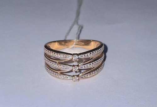 Золотое кольцо 585 с фианитами 17 р-р