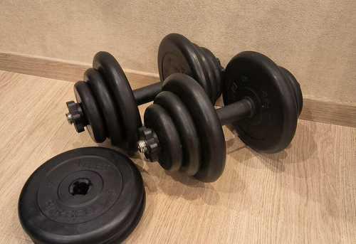 Гантели Barbell по 19кг + 2 диска по 5кг