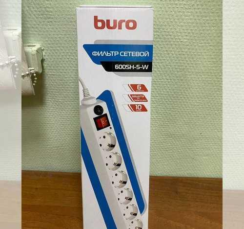 В наличии 6шт: Сетевой фильтр Buro 600SH-5-W 5м (6