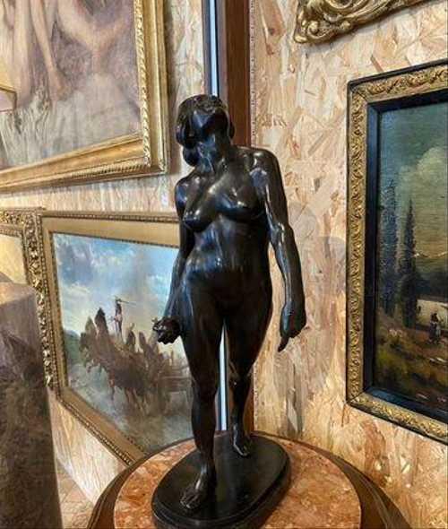 Скульптура обнаженная Ева бронза Австрия нач 20 в