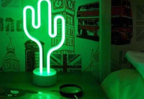 Ночник LED светильник кактус