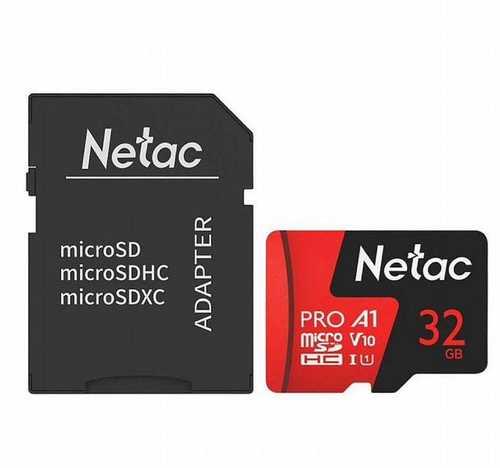 Карта памяти Netac MicroSD P500 Extreme Pro Class 10 UHS-I A1 V30 (100 Mb/s)   SD адаптер, 128GB