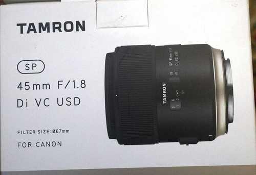 Продаю объектив Tamron 45mm F/1.8 Di VC USD Canon